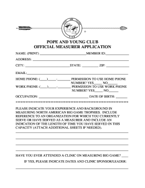 Fillable Online OFFICIAL MEASURER APPLICATION Fax Email Print - pdfFiller