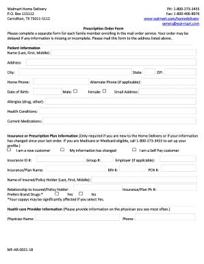 Fillable Online Prescription Order Form - Summit Community Care Fax ...