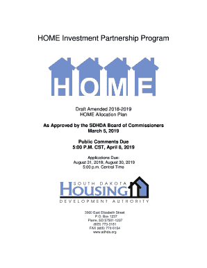 Fillable Online pdf HOME Program Allocation Plan - South Dakota Housing ...
