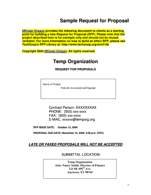 Fillable Online How to Write a Request for Proposal, with Template and ...