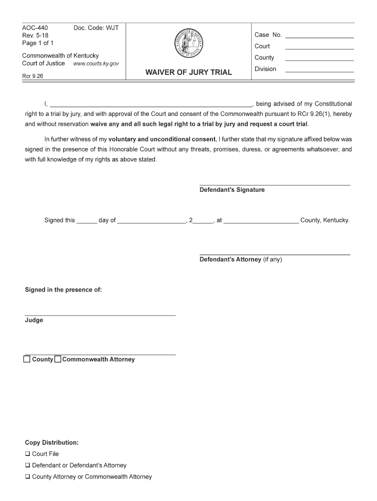 2018-2025 Form KY AOC-440 Fill Online, Printable, Fillable, Blank ...