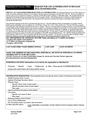 Fillable Online VHA Release of Information (VA Form 10-5345) Fax Email ...