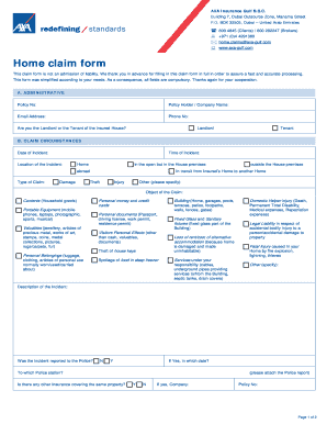 Axa Claim Form - Fill Online, Printable, Fillable, Blank | pdfFiller