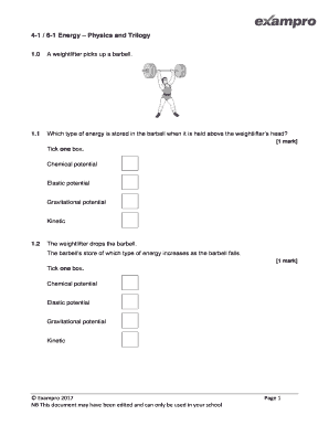 Exampro Physics Energy Answers - Fill Online, Printable, Fillable ...