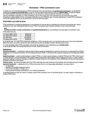 Fillable Online tfsa contribution room Fax Email Print - pdfFiller