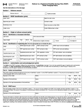 Fillable Online Rollover to a Registered Disability Savings Plan (RDSP ...