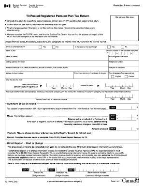 Fillable Online T3 Pooled Registered Pension Plan Tax Return Fax Email ...