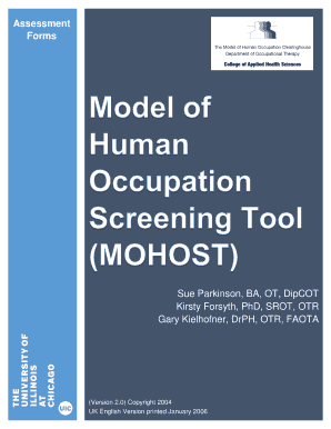 Fillable Online A user's manual for the Model of Human Occupation ...