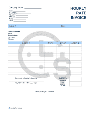 Fillable Online Hourly Rate Invoice Template Fax Email Print - pdfFiller