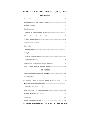 Fillable Online AFJROTC / Cadet Honor Code and Cadet Creed - Harlingen ...