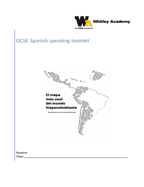 Fillable Online Spanish Speaking Practice Booklet.doc Fax Email Print ...