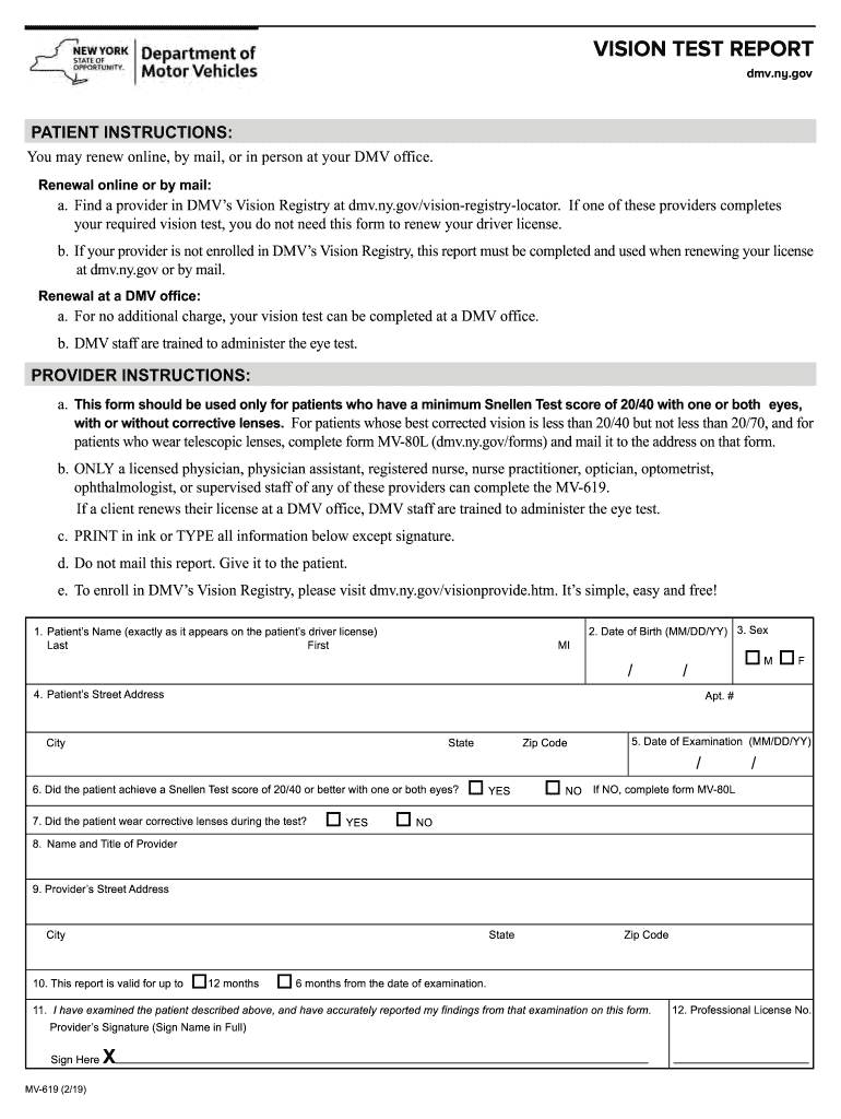 Fillable Online dmv ny dmv vision registry provider Fax Email Print ...