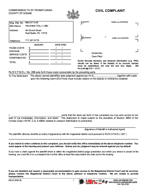 Fillable Online No: MDJ-51-3-03 Fax Email Print - pdfFiller