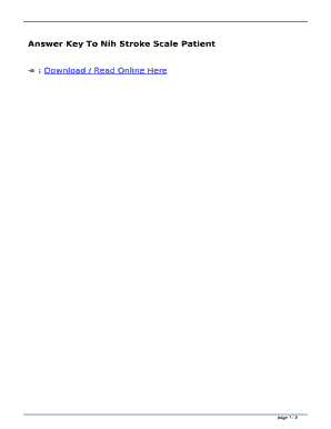 Nihss Answer Key - Fill Online, Printable, Fillable, Blank | pdfFiller