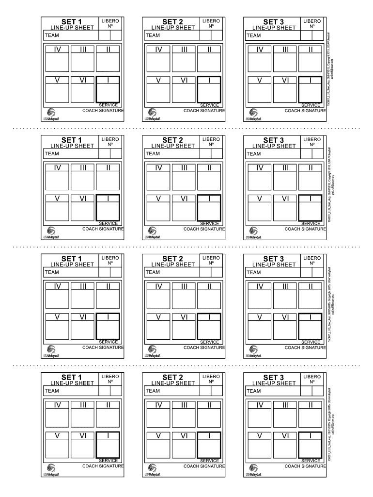 Usav Lineup Sheet Fill Online Printable Fillable Blank PdfFiller