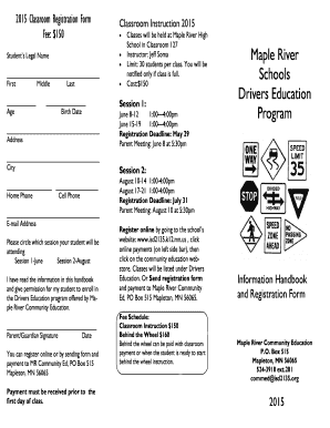 Fillable Online 2015 Classroom Registration Form Fax Email Print ...