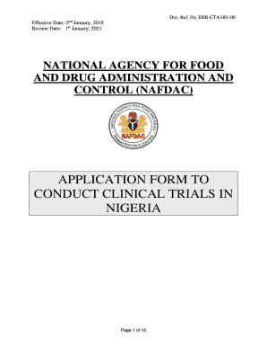 Fillable Online Clinical Trial Application Form 366-1 - NAFDAC Fax ...