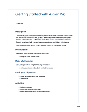 Fillable Online Getting Started with Aspen IMS - Follett Fax Email ...