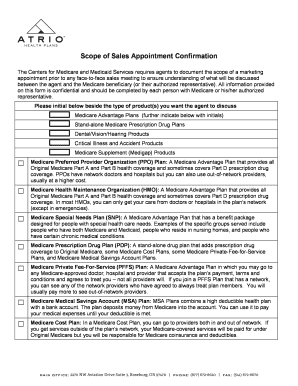 Fillable Online Scope of Sales Appointment Confirmation Fax Email Print ...