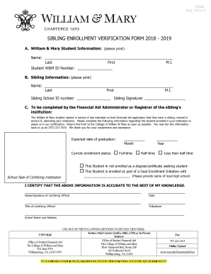 Fillable Online 18-19 Sibling Enrollment Form Fax Email Print - pdfFiller