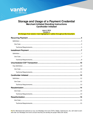 Fillable Online Storage and Usage of a Payment Credential - Credit Card ...