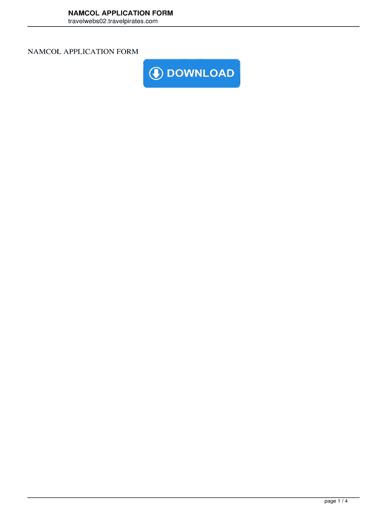 Fillable Online DOWNLOAD NAMCOL APPLICATION FORM. free download namcol ...