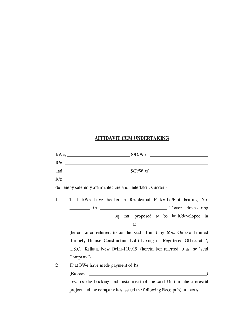 Fillable Online DECLARATION :- I hereby solemnly are sincerely affirm ...