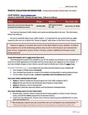 Fillable Online TRAFFIC VIOLATION INFORMATION - PLEASE READ BEFORE ...