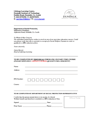 Fillable Online Social Welfare Fee Concession form Fax Email Print ...