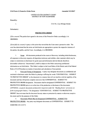 Fillable Online Civil Form 5, Protective Order Form Fax Email Print ...