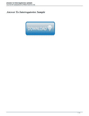 Fillable Online Answer To Interrogatories Sample. Answer To ...