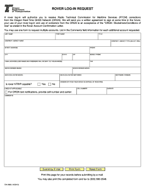 Fillable Online ROVER LOG-IN REQUEST Fax Email Print - pdfFiller