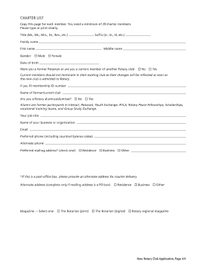 Fillable Online Charter List form Fax Email Print - pdfFiller