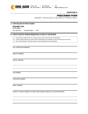 Fillable Online PAIA REQUEST FORM Fax Email Print - pdfFiller