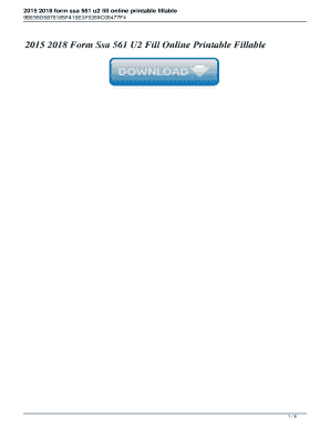 Fillable Online 2015 2018 Form Ssa 561 U2 Fill Online Printable ...