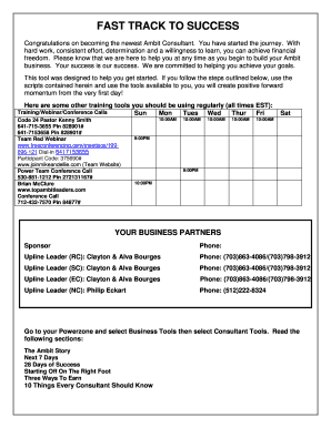 Fillable Online fast track to success - Ambit Saves U 2! Fax Email ...