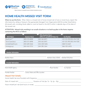 Fillable Online 508C Home Health Missed Visit Form. Home Health Missed ...