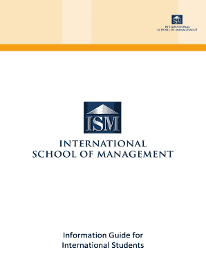 Fillable Online Study ISM. International Students at the International ...
