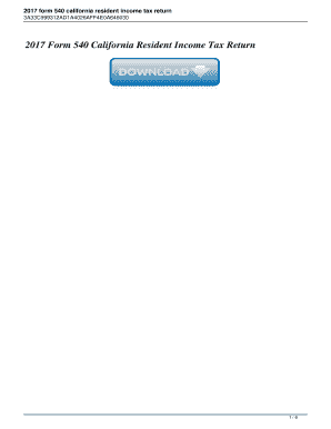 Fillable Online 2017 Form 540 California Resident Income Tax Return ...