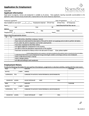 Fillable Online Date Available to start work // Employment desired ...