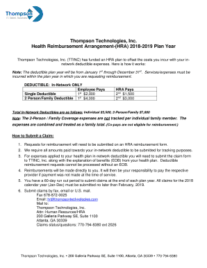 Fillable Online HRA - Reimbursement Claim Form Fax Email Print - pdfFiller