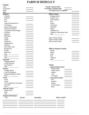 Fillable Online Schedule F tax deductions checklist for farmers Fax ...