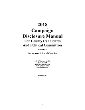 Fillable Online 2018 Campaign Disclosure Manual for Candidates and ...