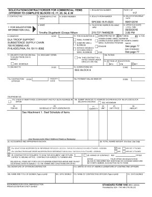 Fillable Online SF 1449 Block 29 - Contract Award Process - The Wifcon ...