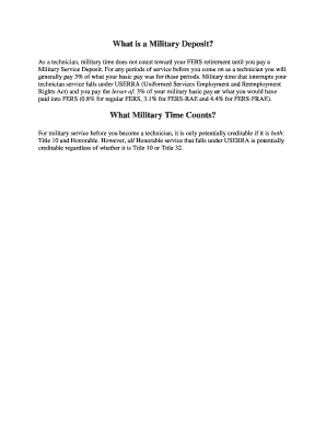 Fillable Online Military Service Credit Deposit - Buy Back Military ...