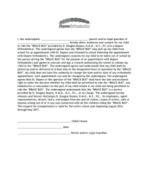 Fillable Online Brace Bus Request for Transportation Fax Email Print ...
