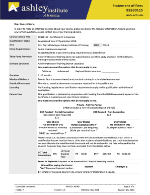 Fillable Online Statement of Fees BSB30115 Fax Email Print - pdfFiller