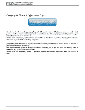 Fillable Online Geography Grade 11 Question Paper. Geography Grade 11 ...