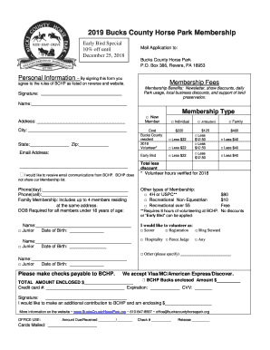 Fillable Online Forms for the Bucks County Horse Park Fax Email Print ...