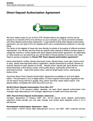 Fillable Online Download Direct Deposit Authorization Agreement PDF ...